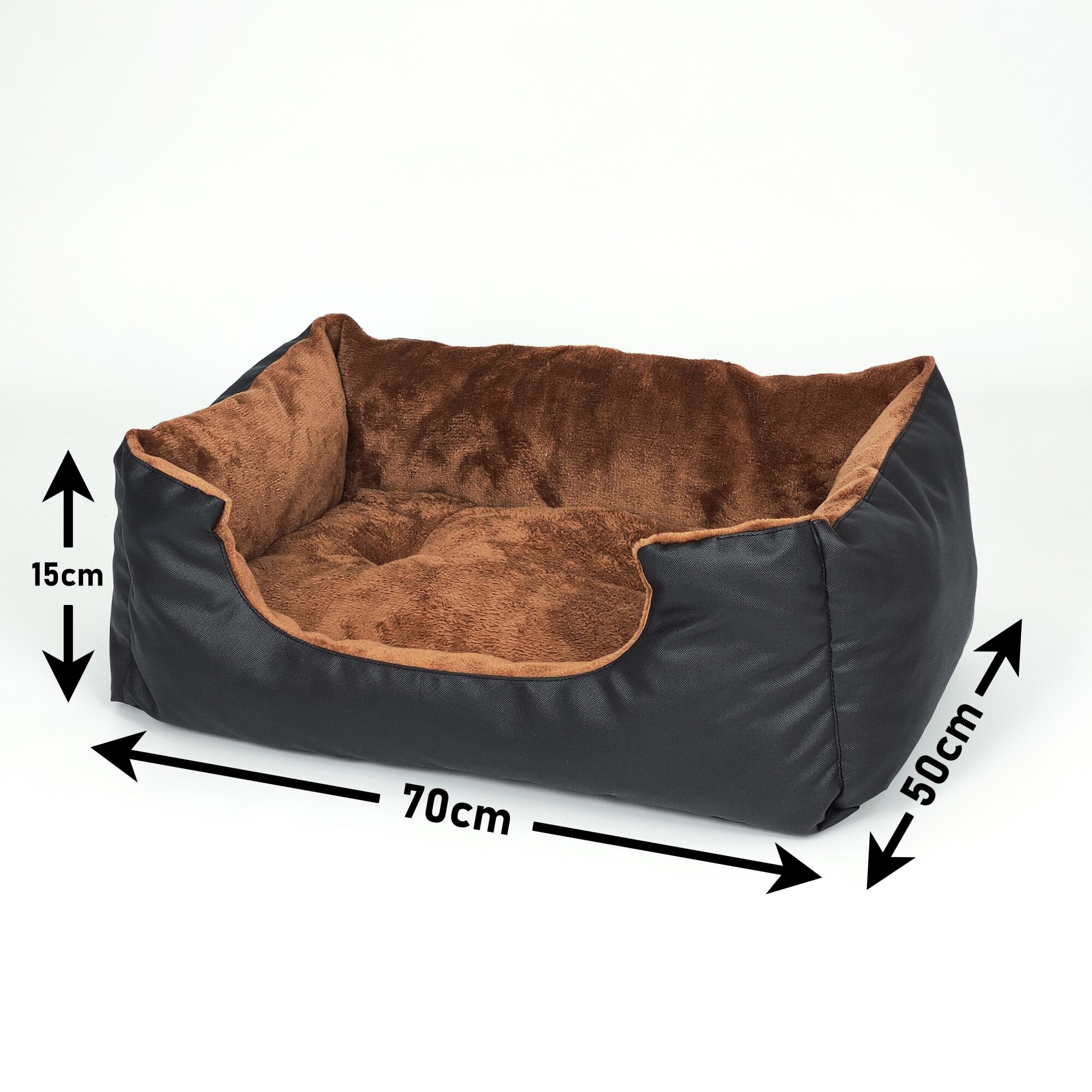 Culcus pentru caini si pisici Chocolate Brown, 50x70 cm, cu perna ...