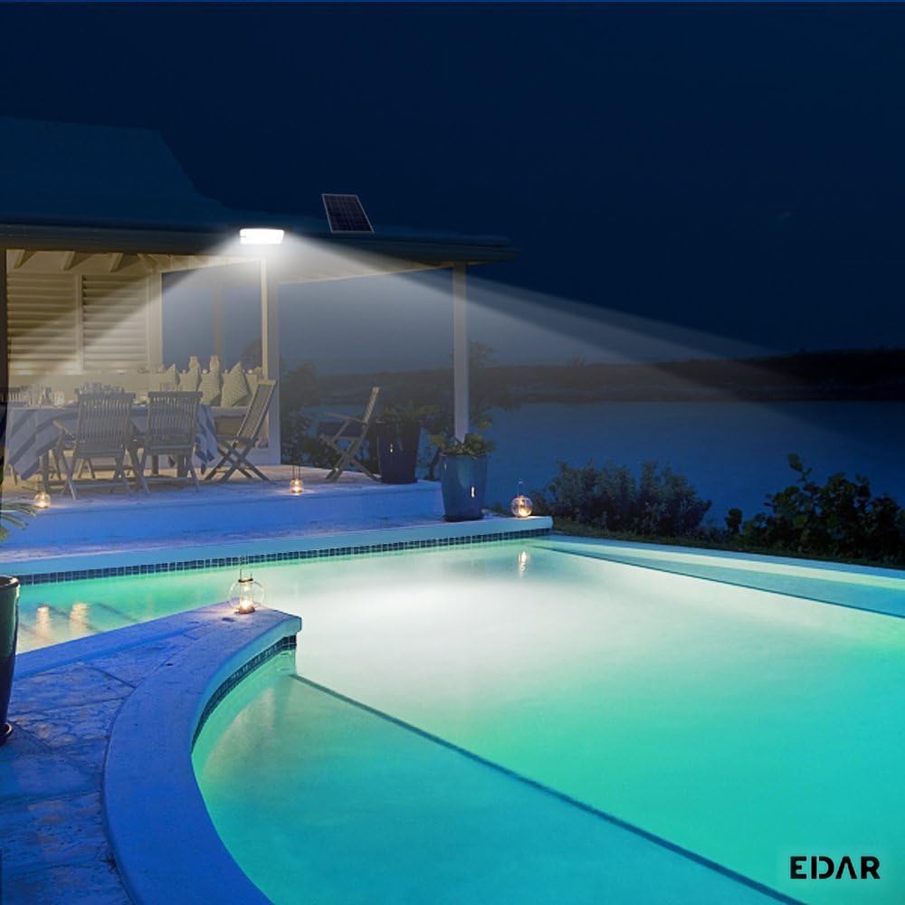 Proiector LED EDAR, pentru Exterior, Panou Solar, Putere 200W, Grad de ...