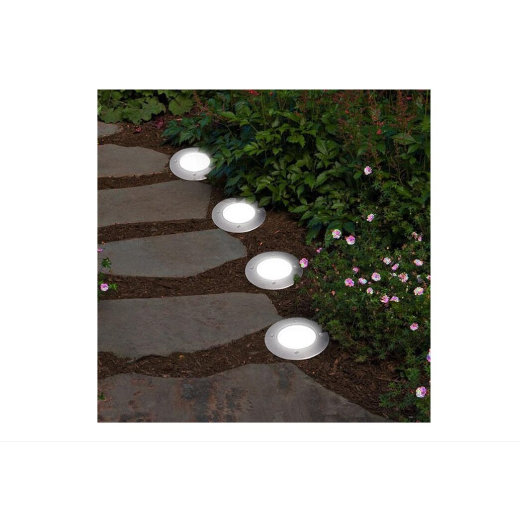 Set 4 Lampi Solare Gradina Tip Spot, 8 Leduri, 11.5X13 Cm, Impermeabil ...