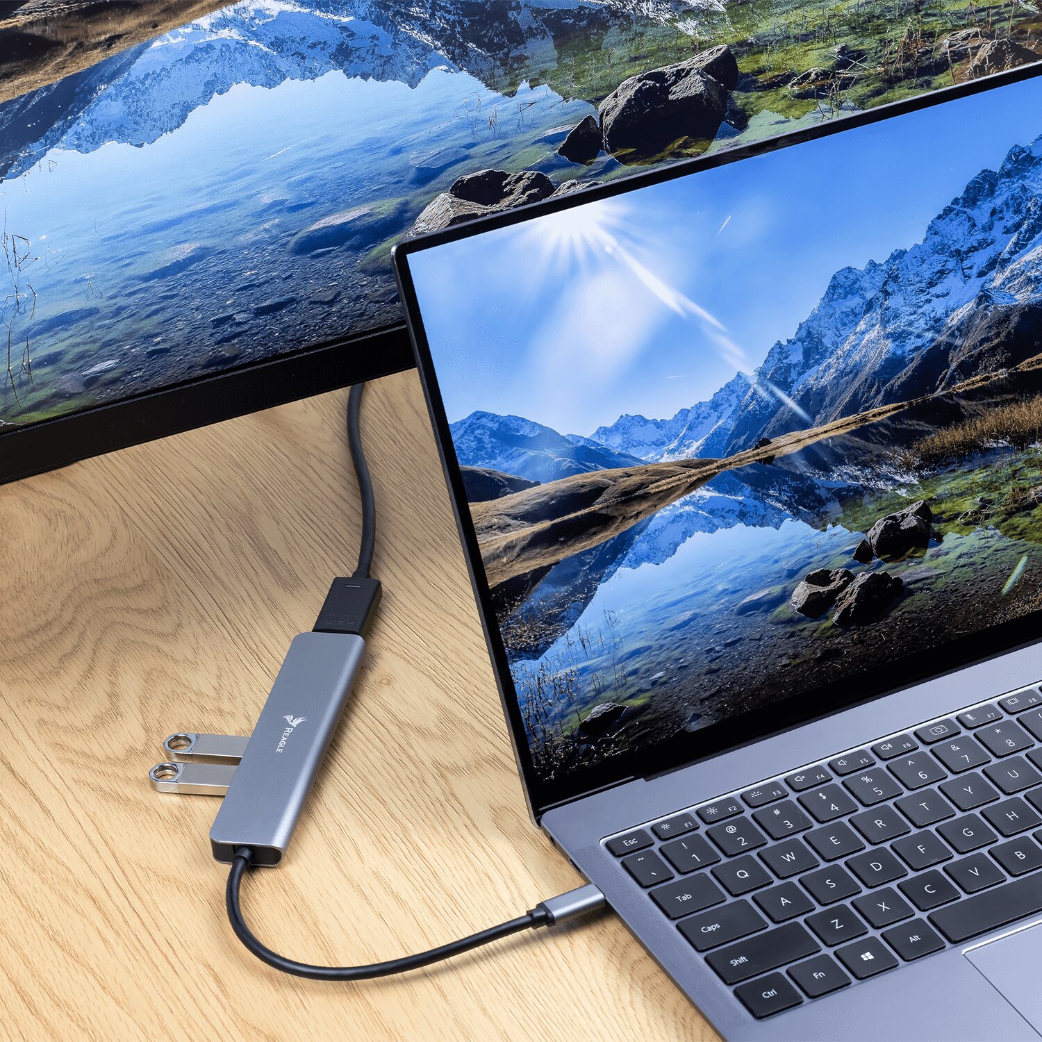 HUB 7 в 1 USB Type C Reagle Multiport Adapter с 4K HDMI порт, с четец ...