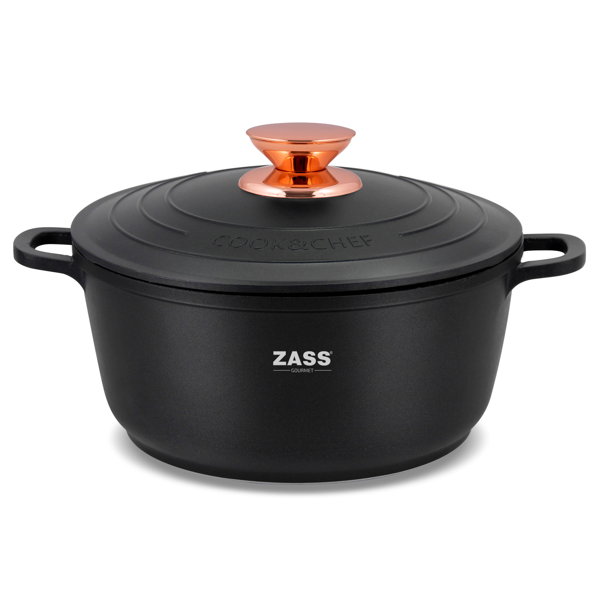 Комплект тенджери Zass, Gourmet Berlin, 11 части, Черен - eMAG.bg