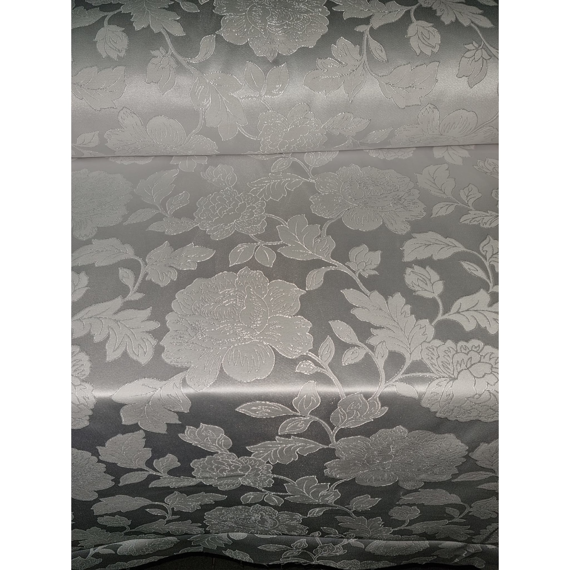 Material Damasc 160 cm floral premium alb/gri 100 x 160 cm - eMAG.ro