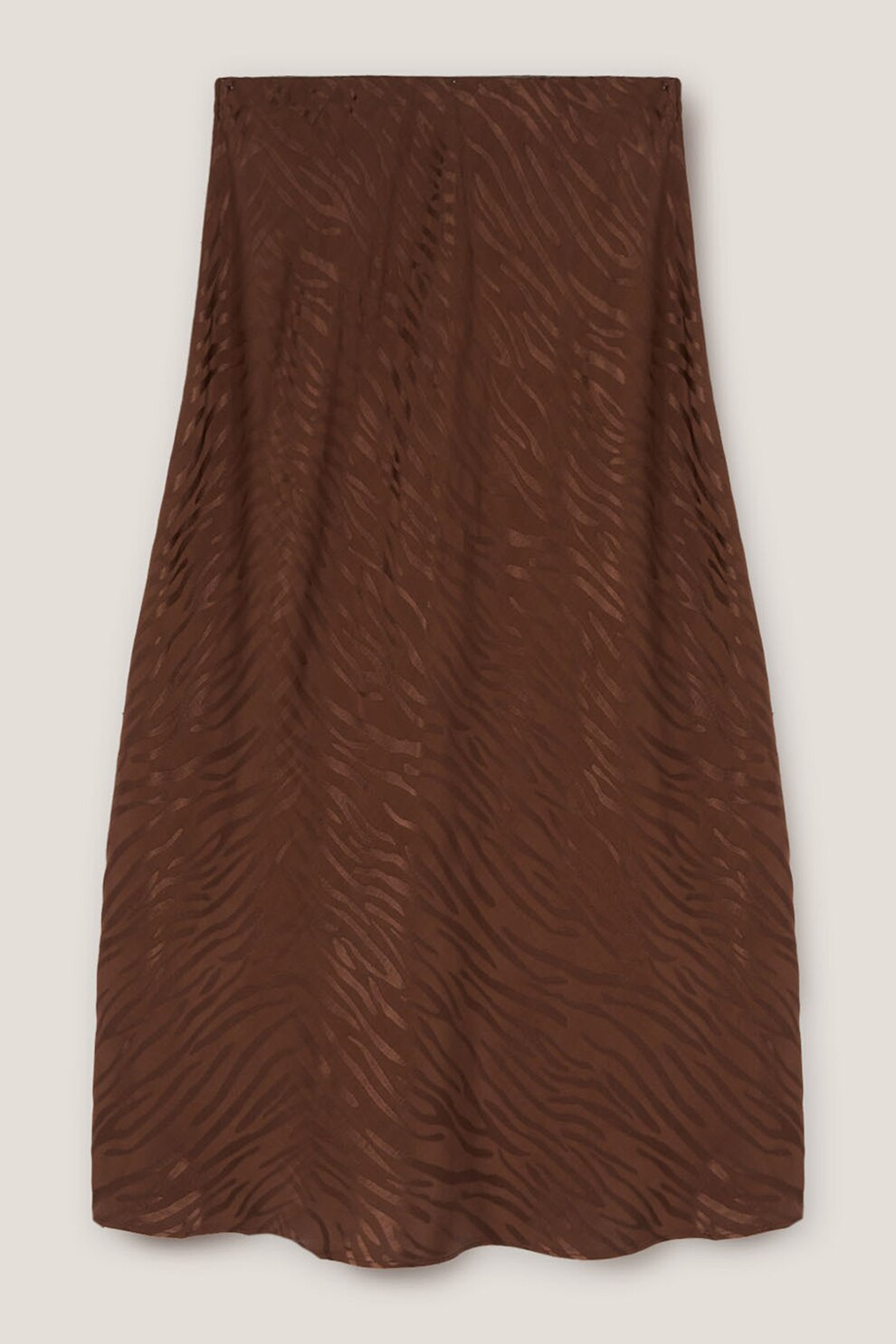 Motivi, Fusta midi cu model, Maro fango, L - eMAG.ro