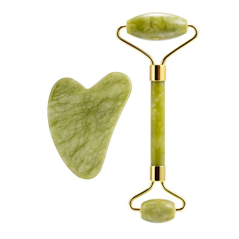 Rola masaj facial si piatra, Gua Sha Bling, Jad - eMAG.ro