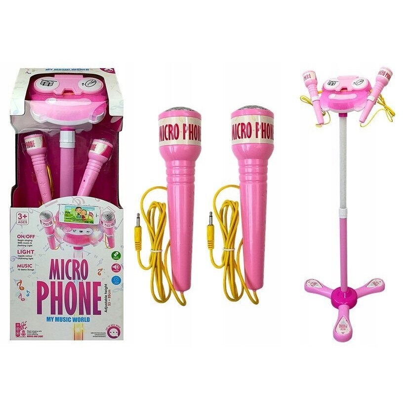 Set microfon karaoke, Ieantoys, Roz, 3 X AA - eMAG.ro