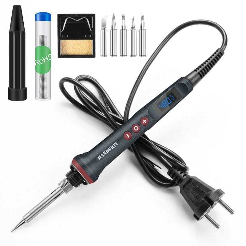 Pistol de lipit digital cu control al temperaturii, Inox, 90 W, Negru ...