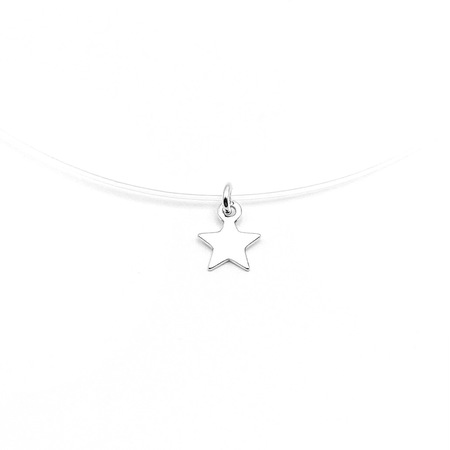 Colier fir transparent cu pandantiv Stea din Argint 925, reglabil 38-41 ...