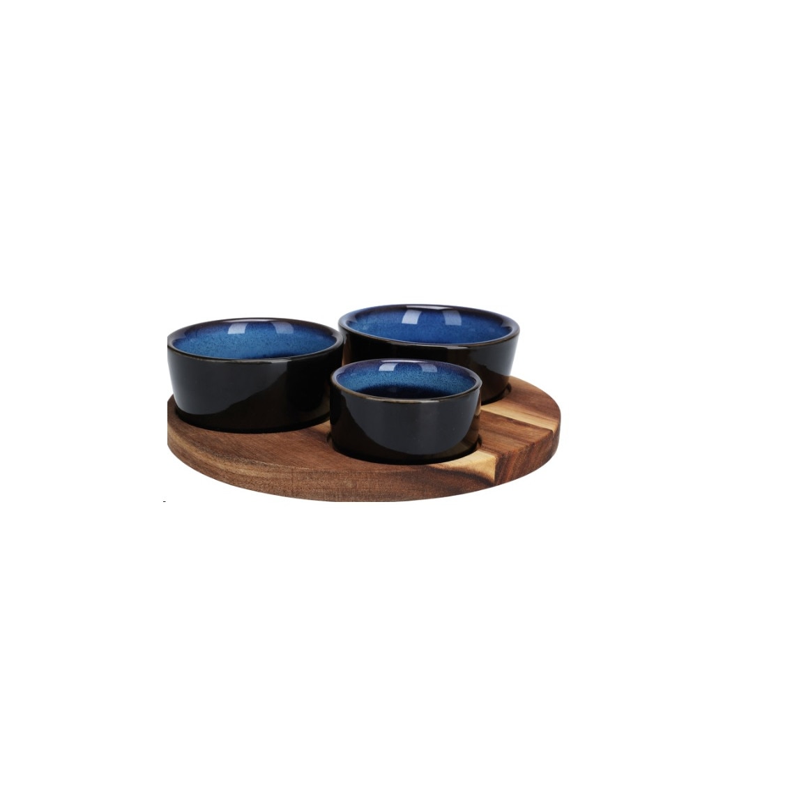 Set servire tapas Excellent Houseware, bambus/ceramica, 20x1.2 cm ...