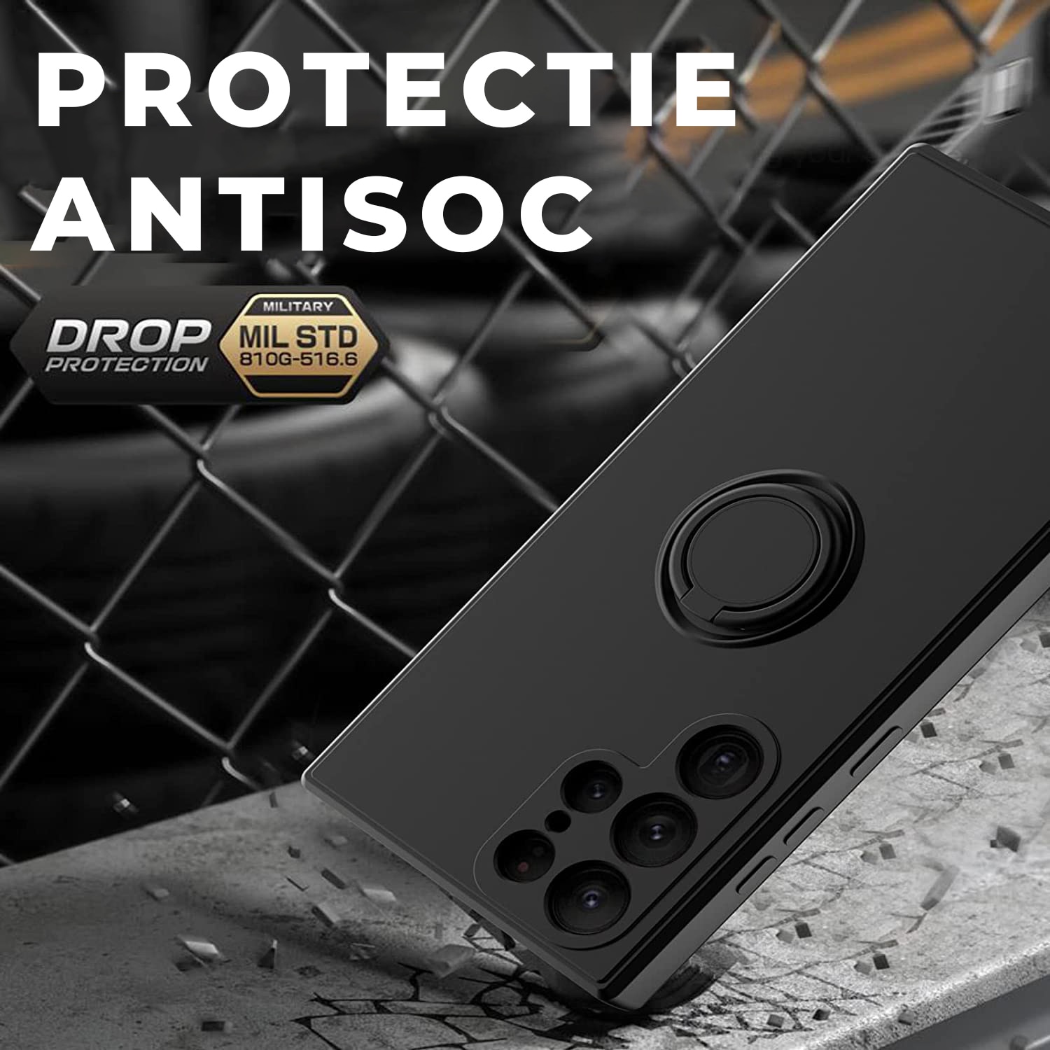 Husa DaDen cu inel rotativ 360 pentru Samsung S23, Silicon Premium ...