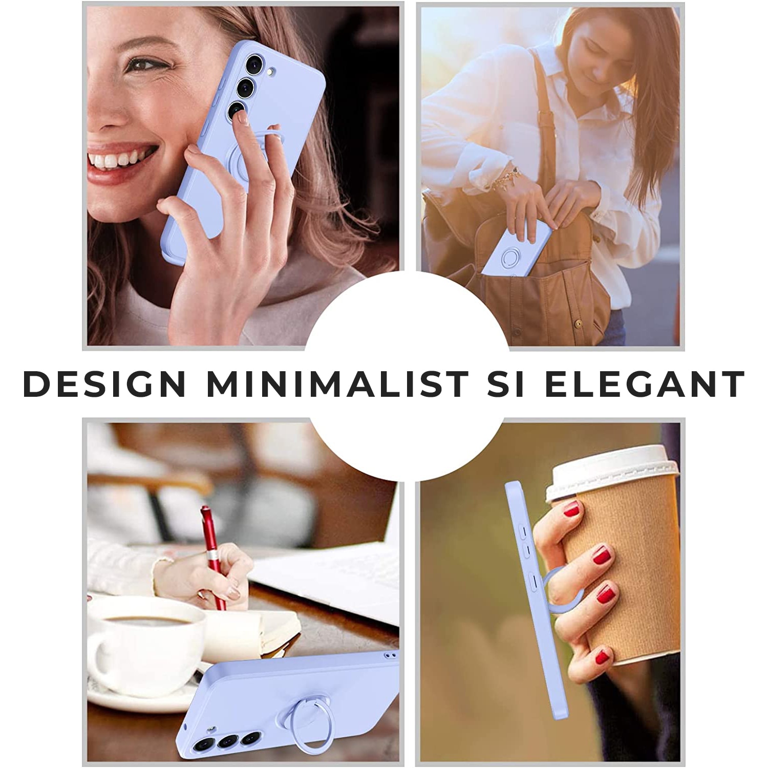 Husa DaDen cu inel rotativ 360 pentru Samsung A54 5G, Silicon Premium ...