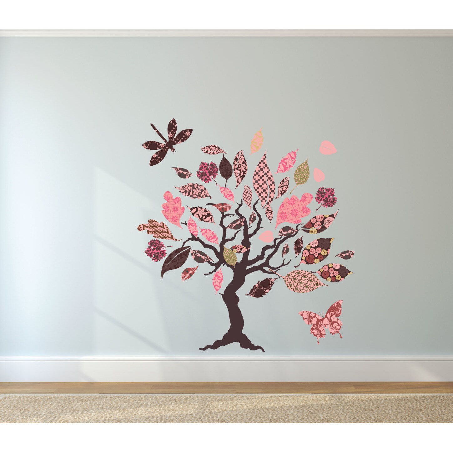 Sticker decorativ - Copac cu frunze imprimate - 5 coli 30x90cm - eMAG.ro