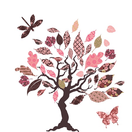 Sticker decorativ - Copac cu frunze imprimate - 5 coli 30x90cm - eMAG.ro