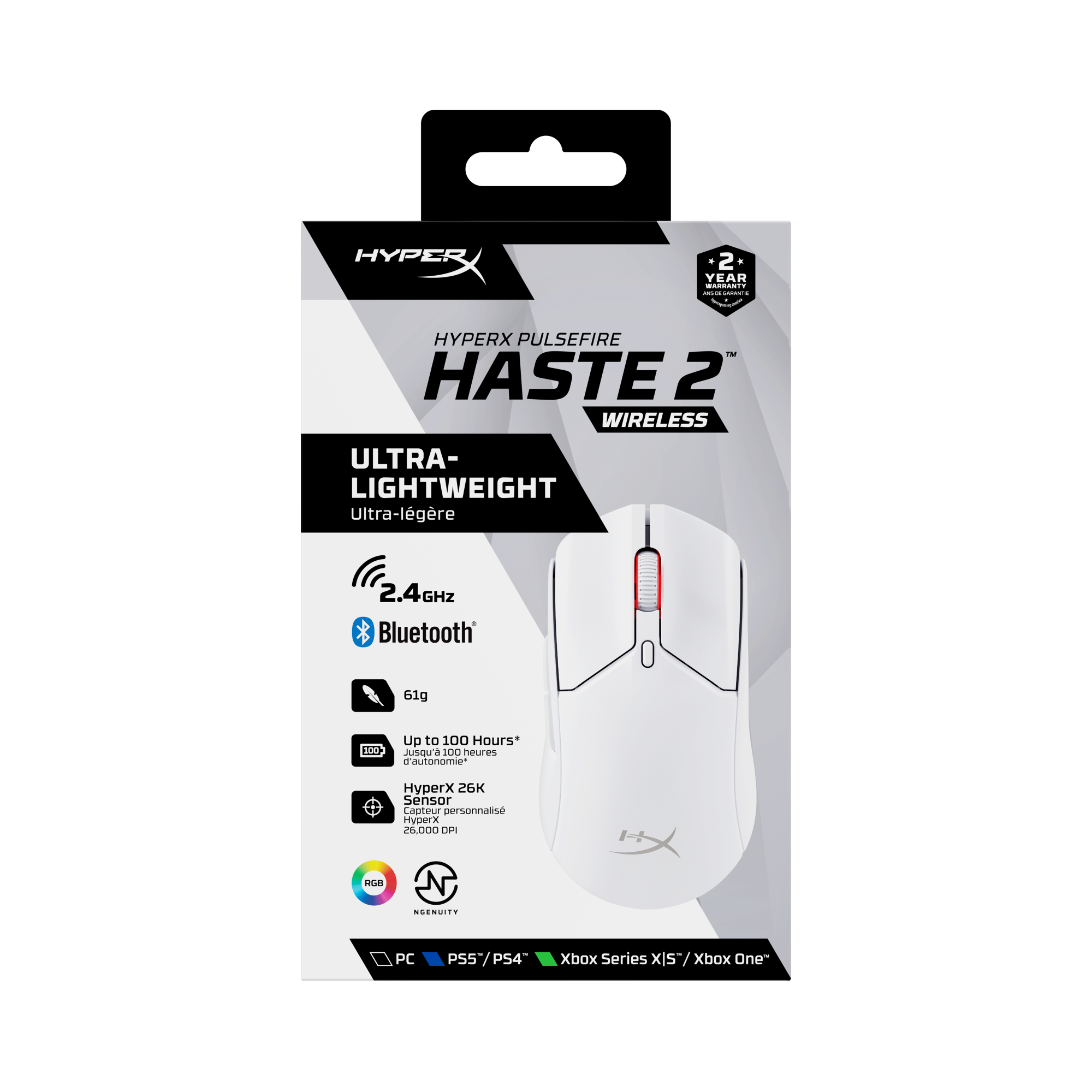 Mouse gaming wireless HyperX Pulsefire Haste 2, 26000 DPI, ultrausor ...