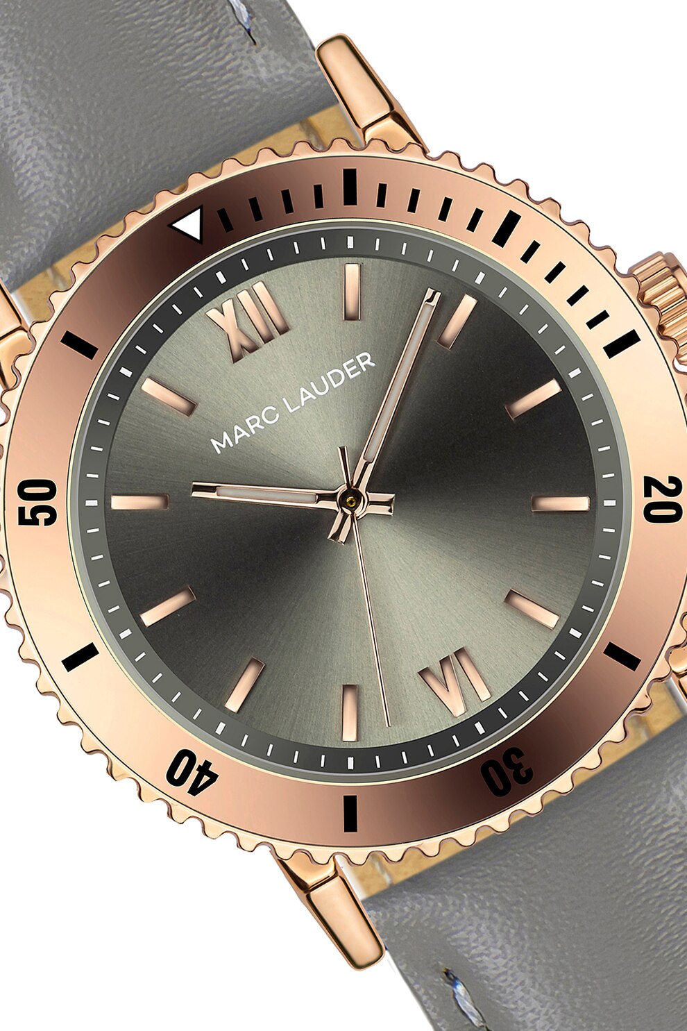 Marc Lauder, Часовник с кожена каишка, Сив - eMAG.bg