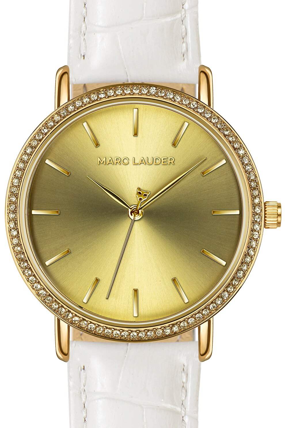 Marc Lauder, Аналогов часовник с кристали на жлеба, Бял - eMAG.bg