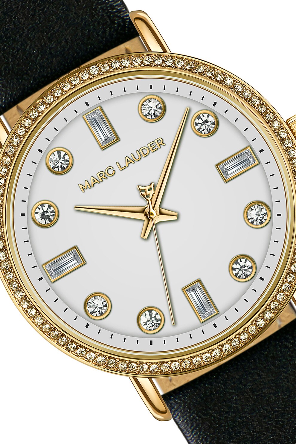 Marc Lauder, Аналогов часовник с кристали, Черен - eMAG.bg