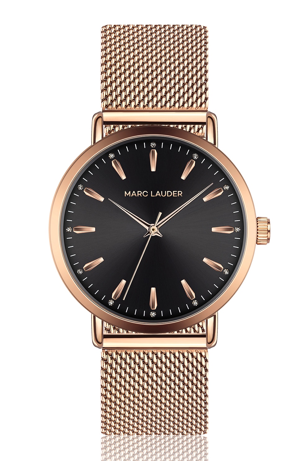 Marc Lauder, Ceas analog cu o bratara cu model plasa, Auriu rose - eMAG.ro