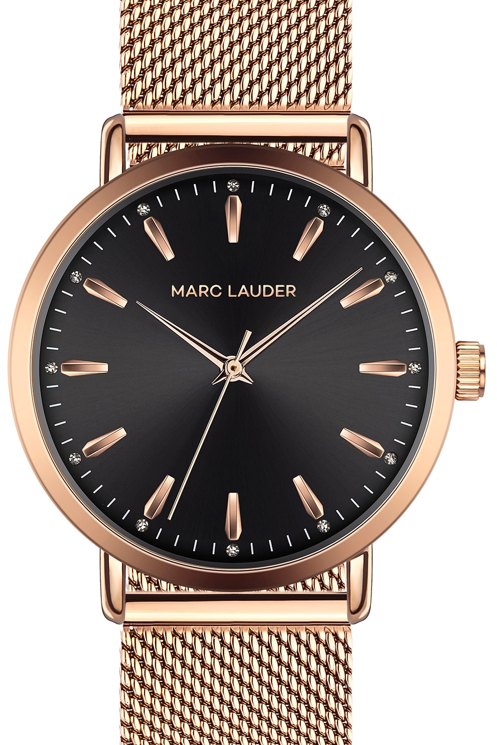 Marc Lauder, Ceas analog cu o bratara cu model plasa, Auriu rose - eMAG.ro