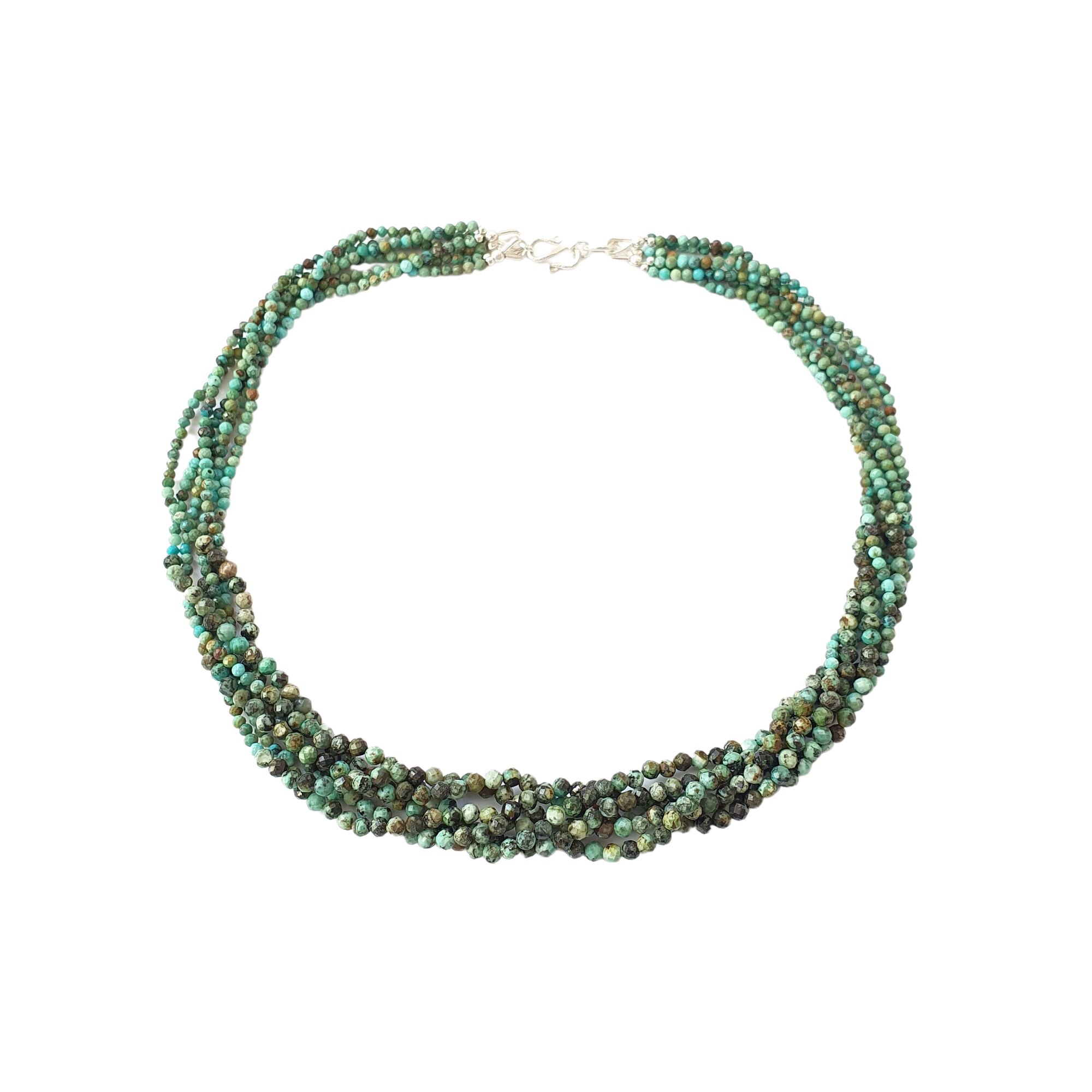 Colier multisir din turcoaz natural de 2,5 mm si 3,5 mm cu accesorii ...