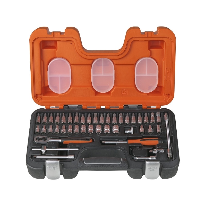 Trusa de chei si capete, Bahco, 1/4", 46 bucati, Multicolor - eMAG.ro