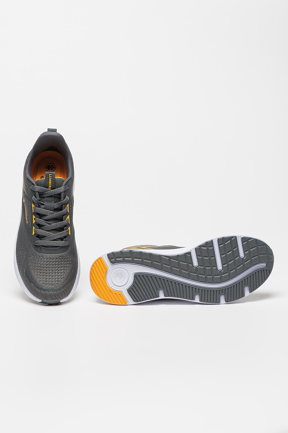 Lumberjack, Pantofi sport low-cut cu insertii textile, Galben sofran ...