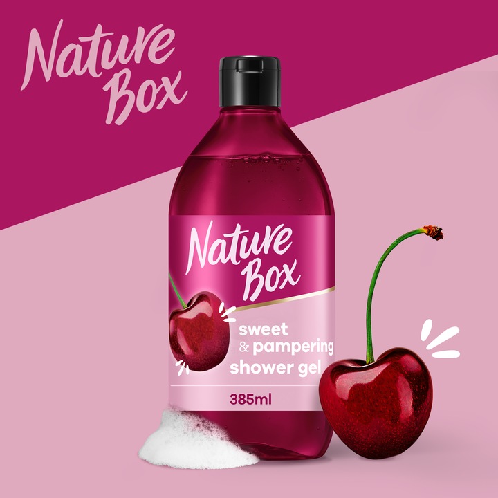 Gel de dus Nature Box cu ulei din samburi de cirese presat la rece, ce ...