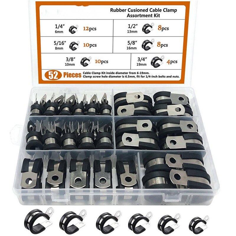 Set 52 bucati cleme pentru futun/tevi, cauciuc/inox -EJ9300 - eMAG.ro