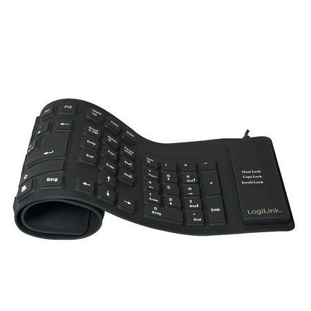 Tastatura flexibila impermeabila + PS/2, LogiLink, Negru - eMAG.ro