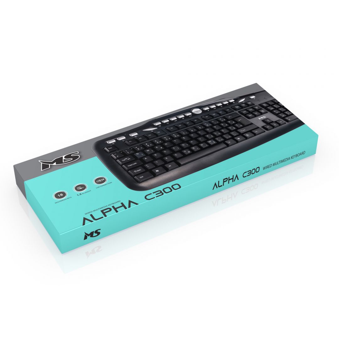 Tastatura cu fir Alpha C300, MS, Negru - eMAG.ro
