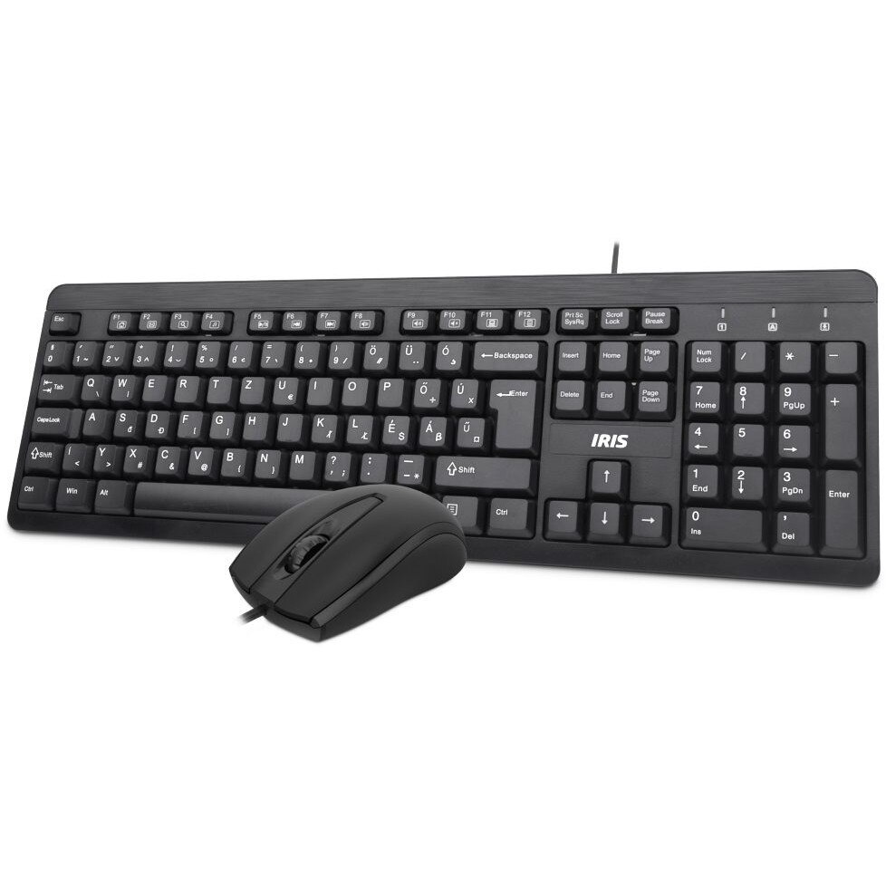 Set tastatura + mouse cu fir C-13, IRIS, Negru - eMAG.ro