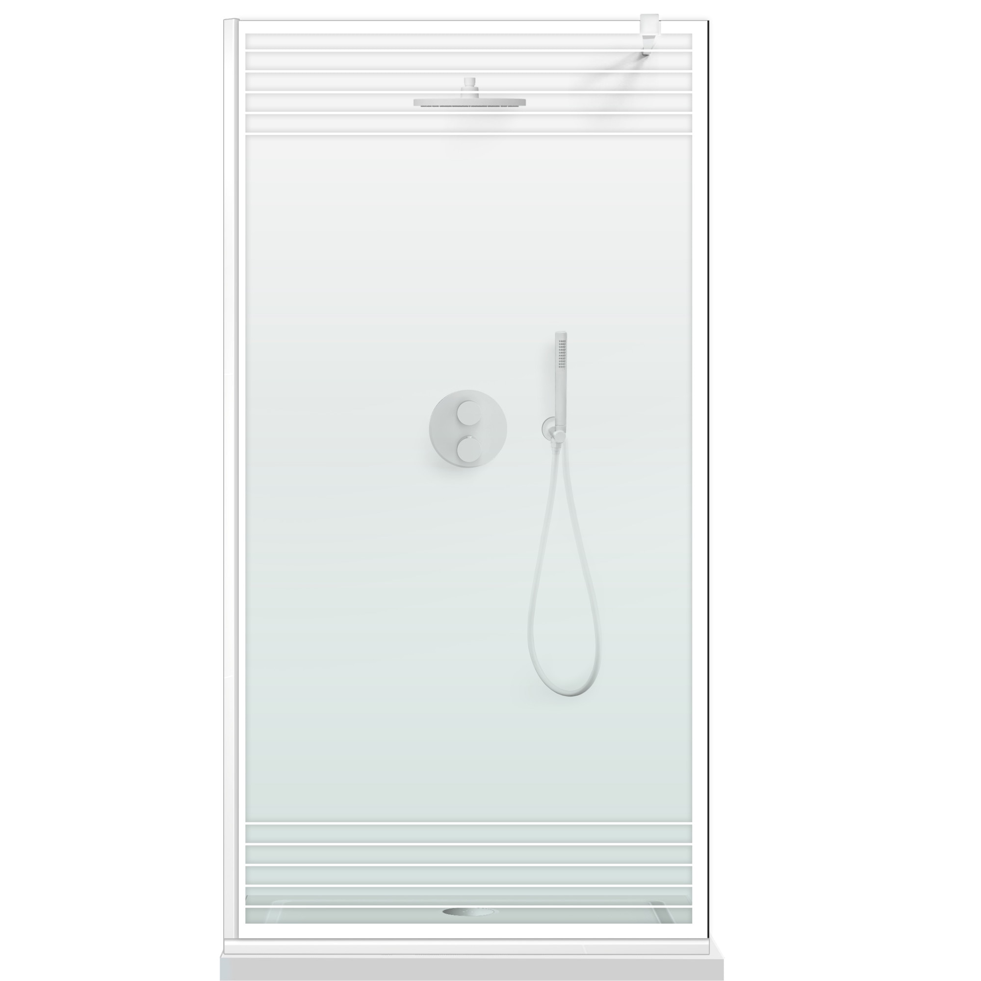 Paravan dus walk-in Aqua Class ® White, model Fence alb, sticla clara ...