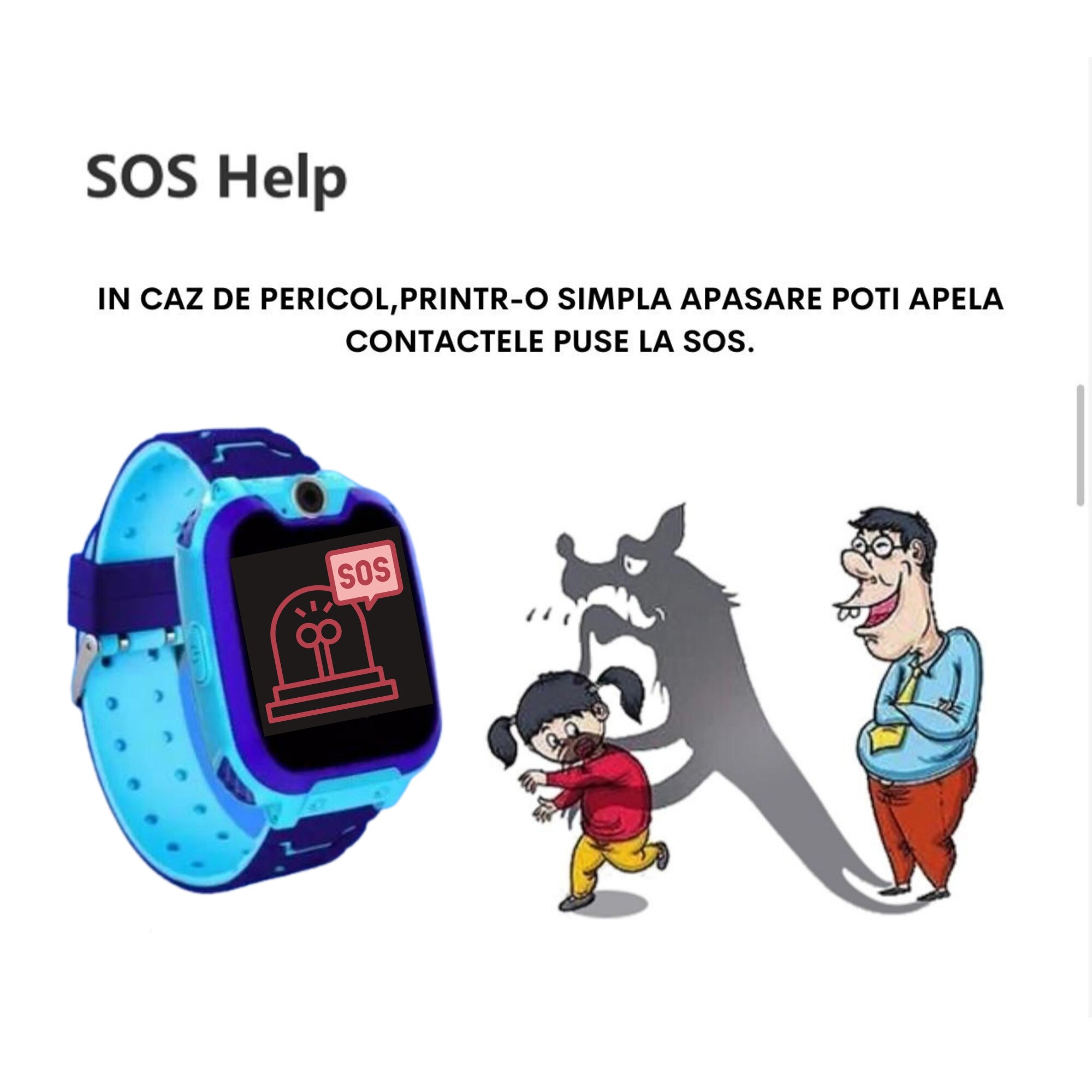 Ceas Smartwatch Copii IOPA™️ cu 7 Jocuri incluse, Functie Telefon ...