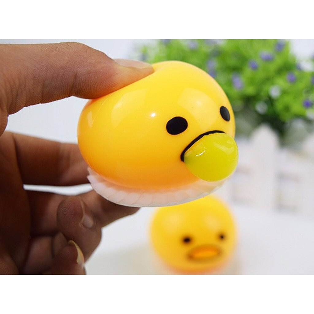 Squishy egg yolk jucarie antistres din cauciuc, Galben - eMAG.ro