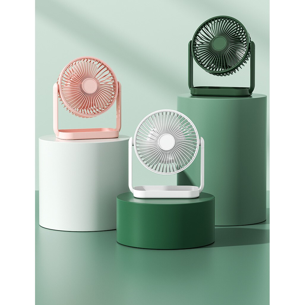 Mini ventilator, LeXHui, Portabil, 4 Trepte de viteza, 2400mAh, Verde ...