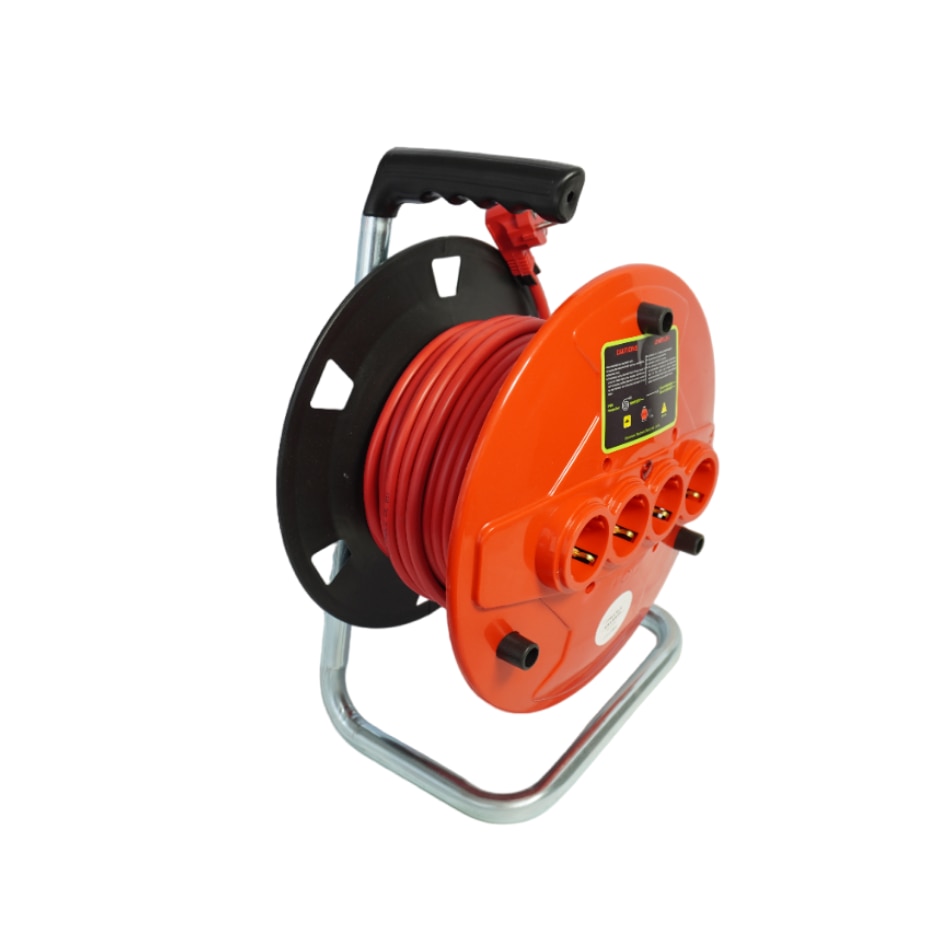 Prelungitor Cablu tip Rola pe Tambur, Lungime 20m, 3 Fire de 2.5 mm, 4 ...