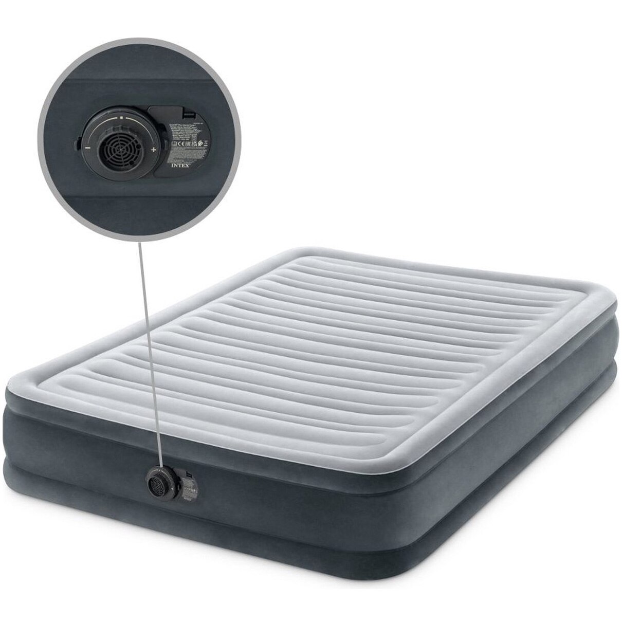 Saltea gonflabila INTEX Full Comfort-Plush, 137x191x33 cm, pompa ...