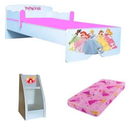 Set pat copii Printese, saltea, etajera, 144 x 74 cm - eMAG.ro
