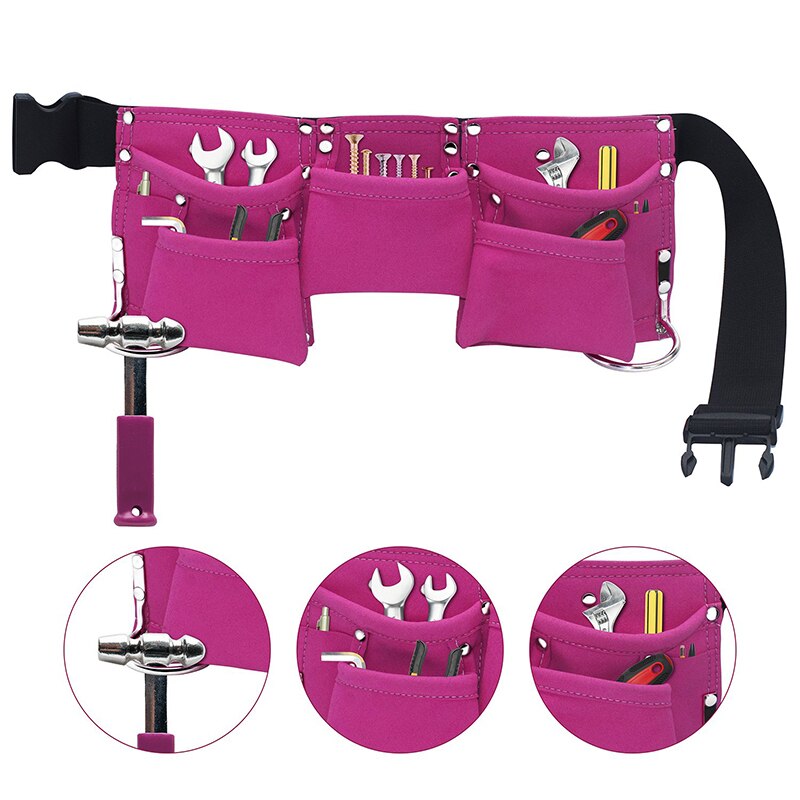 Curea pentru scule pentru copii, cu 7 buzunare, 3-14 ani, Roz - eMAG.ro