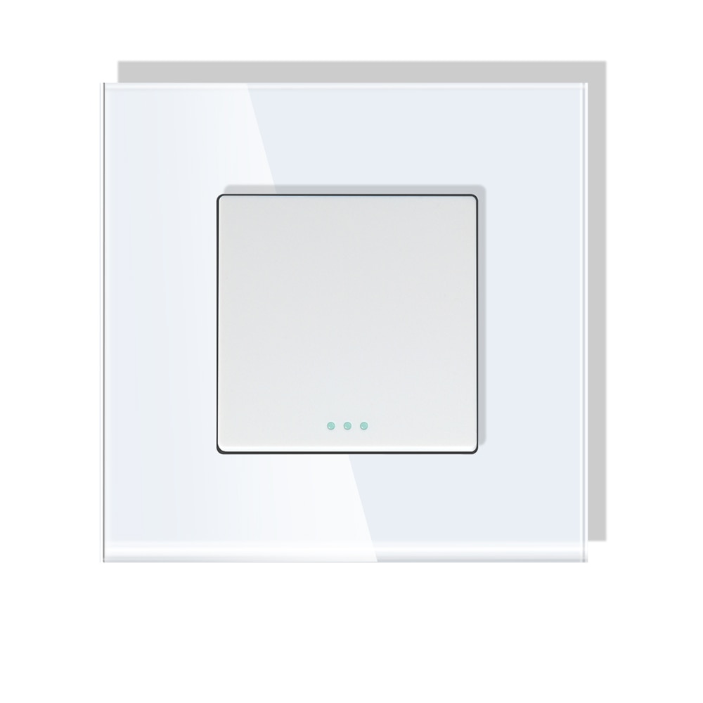 Intrerupator, LUX-ON, Single, Deviator, Cu rama de cristal, Alb - eMAG.ro