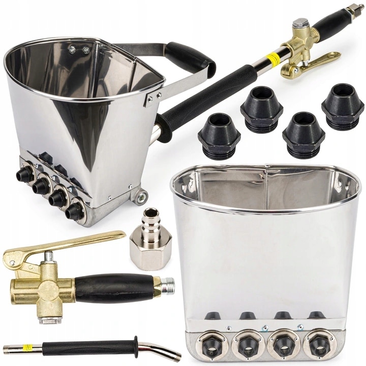 Masina de tencuit pneumatica din inox, pentru pereti, 4 duze metalice ...