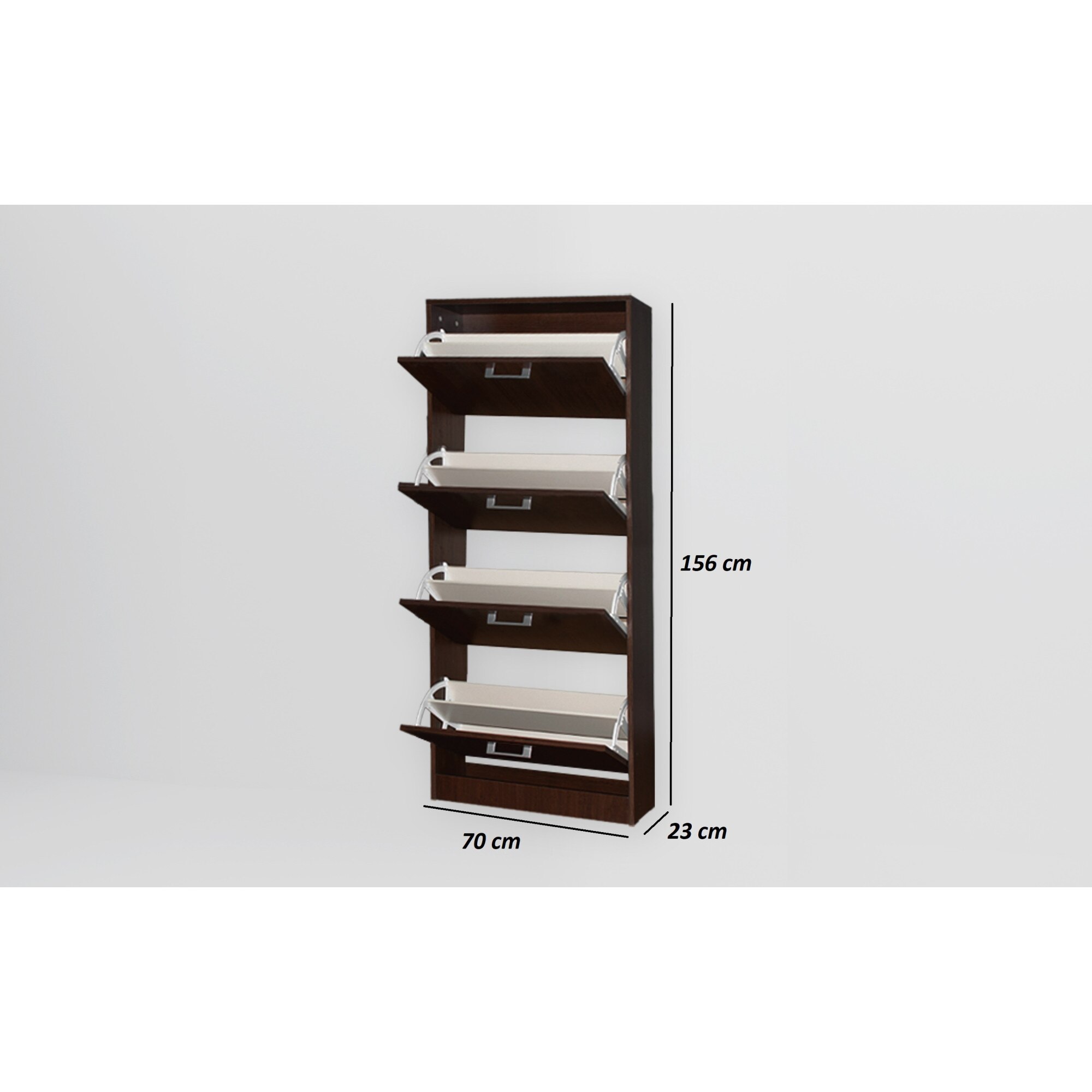 Pantofar cu 4 usi rabatabile, wenge, cu suporturi duble pentru ...