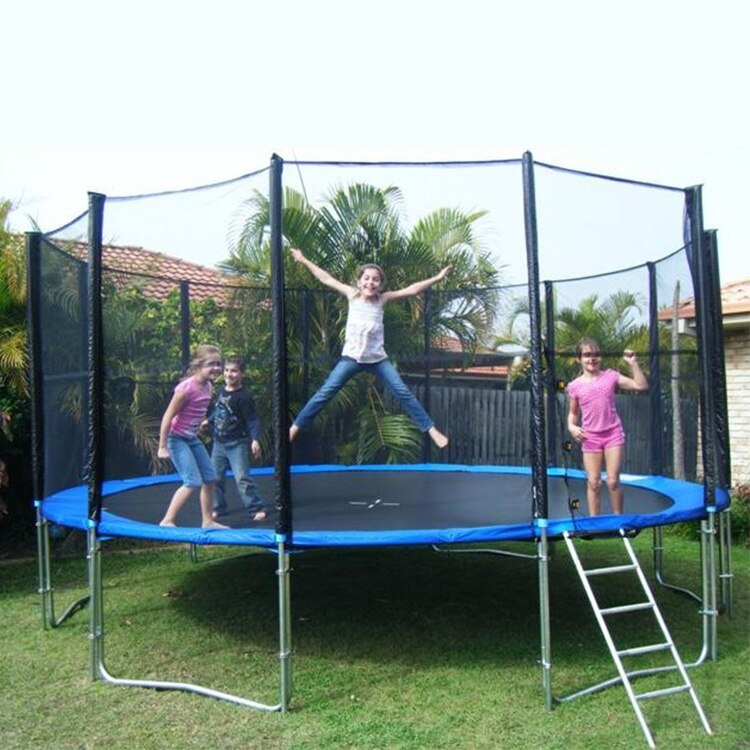 Jump Pro megerősített trambulin, belső biztonsági hálóval, beléptető létra, kék, 3,05 m (10 láb ...
