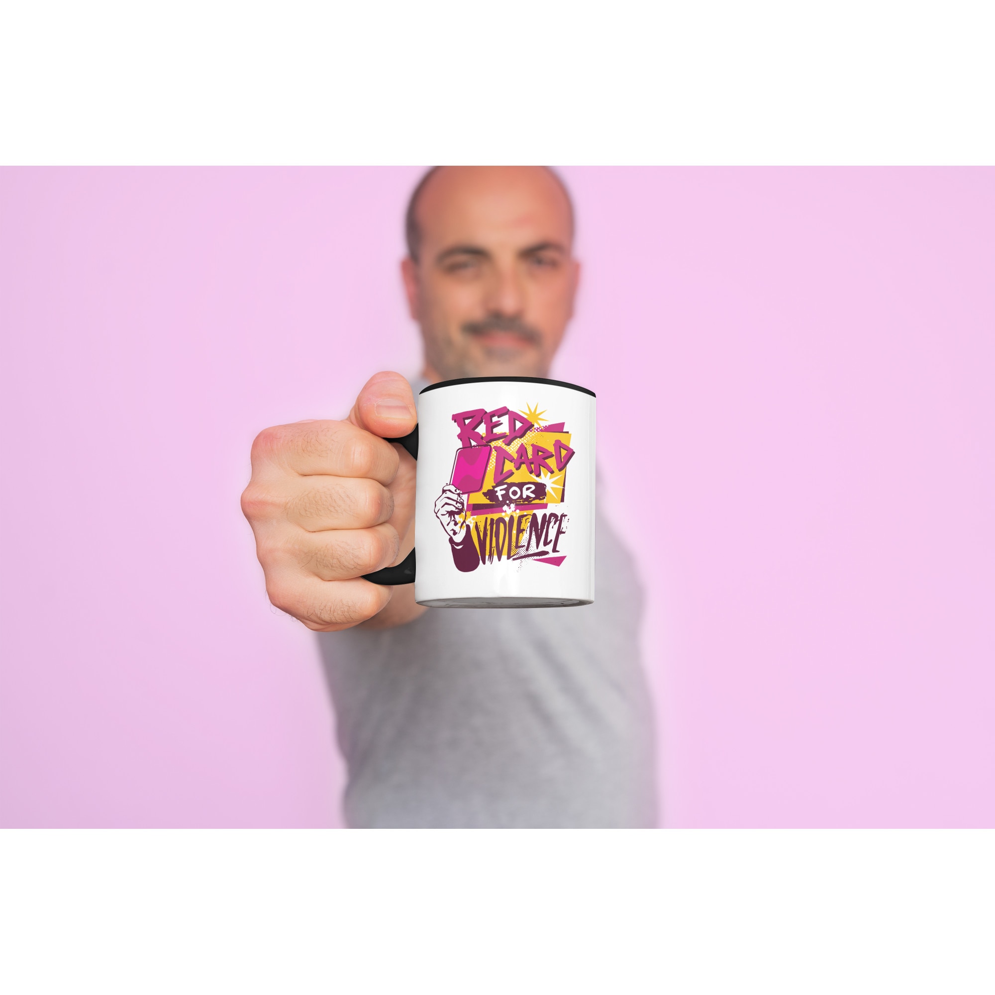 Cana Cu Text In Engleza Red card For Violance, Stop Violenta, Fara Abuz ...