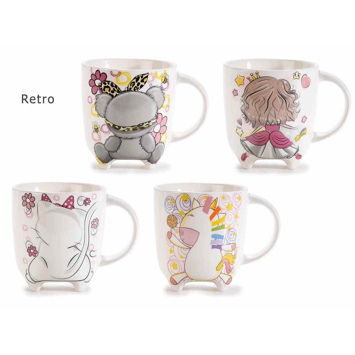 Set 8 cani portelan 9x9.5 cm, 350 ml - eMAG.ro