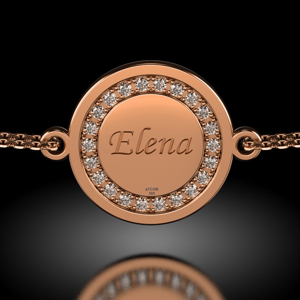 Bratara cu lantisor din aur roz model Magic Coin diamante - eMAG.ro