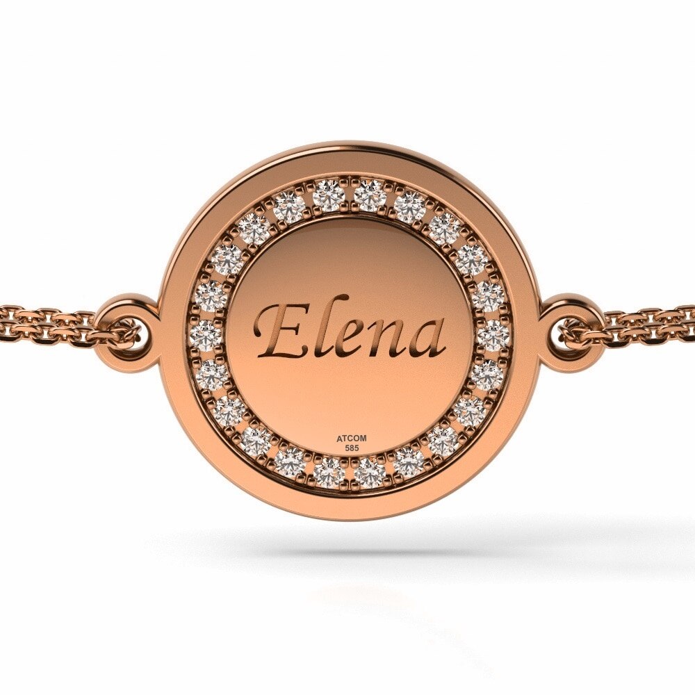 Bratara cu lantisor din aur roz model Magic Coin diamante - eMAG.ro