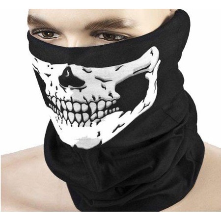 Masca protectie fata craniu, model negru cu alb, paintball, ski ...