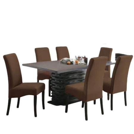 Set 6 Huse Scaun Universale, Din Bumbac Embosat, Maro inchis, 40x40x50 ...