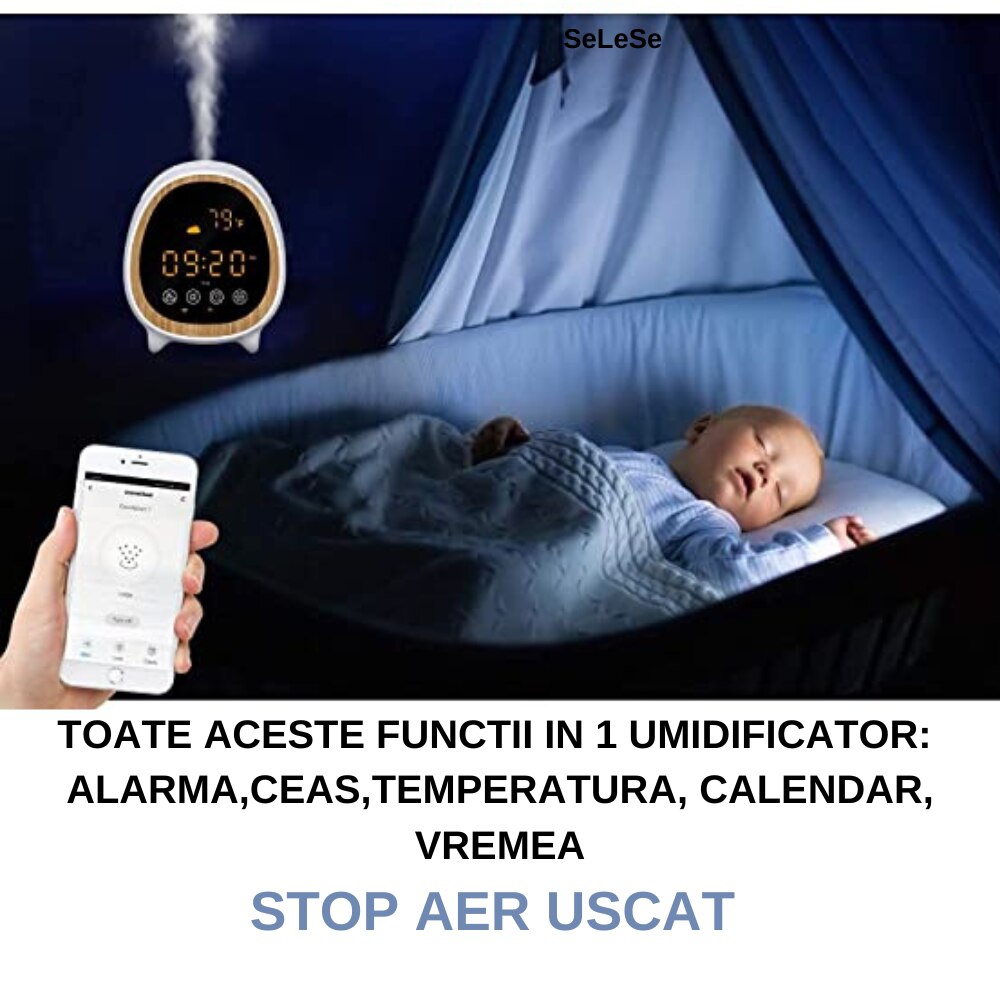 Umidificator de aer SeLeSe, smart cu wifi cu Alexa APP, Google Home APP ... Umidificator de aer SeLeSe, smart cu wifi cu Alexa APP, Google Home APP ...