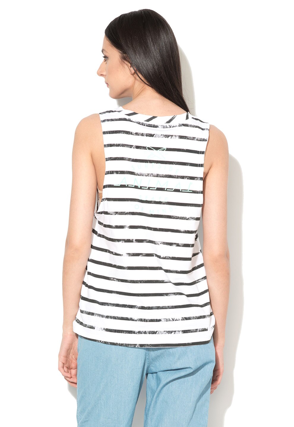 Animal Top negru cu alb in dungi Riot 6 - eMAG.ro